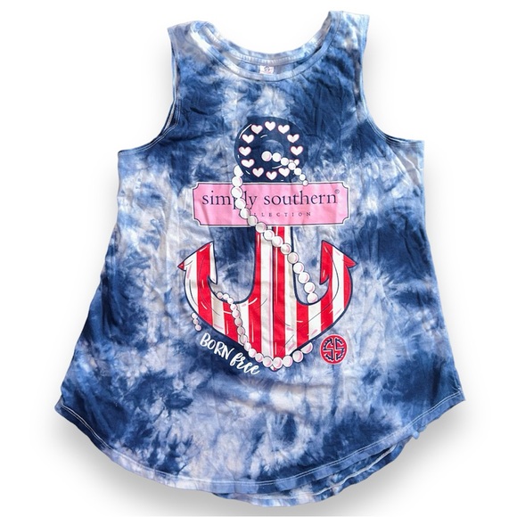 Simply Southern | Tops | Simply Southern Tie Dye Anchor Pearl Tank ...